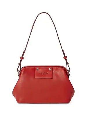 Shinola Shinola Rivet Frame Leather Shoulder Bag - Tomato