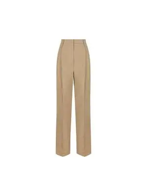 Prada Prada Wide Leg Gabardine Trousers - Brown