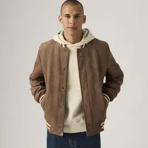 LEVI'S Faux Suede Varsity Jacket - Cognac