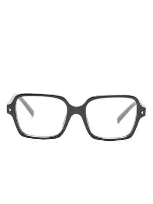 Prada Logo-print Square-frame Glasses - Black