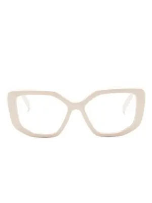Prada Geometric Frame Glasses - Neutrals