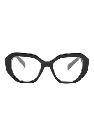 Prada Logo-print Cat-eye Glasses - Black