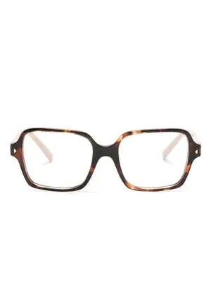 Prada Logo-print Square-frame Eyeglasses - Pink