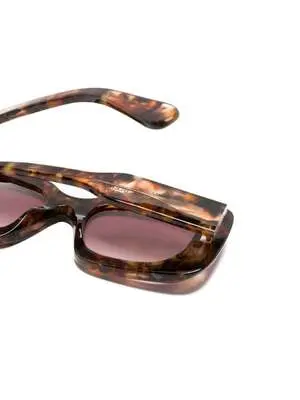 Chloé Gayia Rectangle-frame Sunglasses - Brown