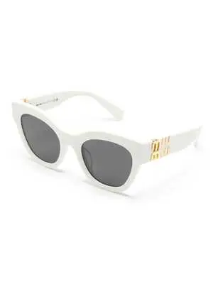 Miu Miu Logo-lettering Cat-eye Sunglasses