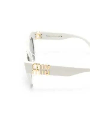 Miu Miu Logo-lettering Cat-eye Sunglasses