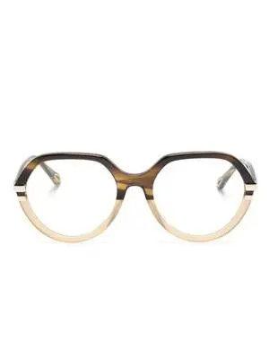 Chloé Two-tone Marbled Eyeglasses - Brown