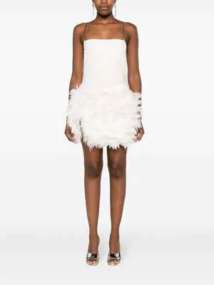 Attico Fujiko Feather-trimmed Minidress