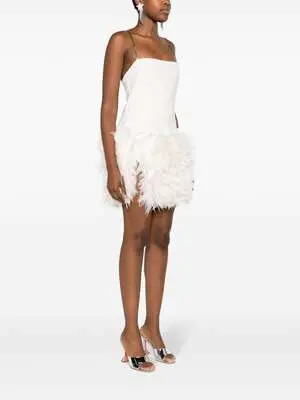 Attico Fujiko Feather-trimmed Minidress