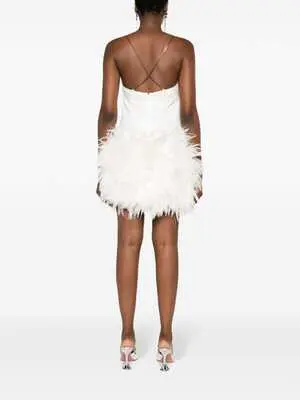 Attico Fujiko Feather-trimmed Minidress