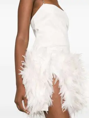 Attico Fujiko Feather-trimmed Minidress