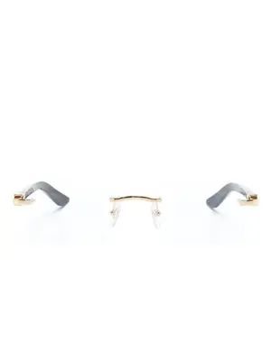 Cartier Frameless Rectangle Glasses - Neutrals