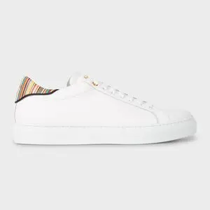 Paul Smith Leather Sneakers With Signature Stripe Heel - White