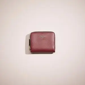 Coach Restored Billfold Wallet In Colorblock - Brass/wine Multi