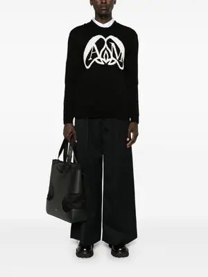 Alexander McQueen Seal Logo Intarsia Jumper