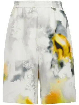 Alexander McQueen Alexander McQueen Obscured Flower Shorts Neutrals