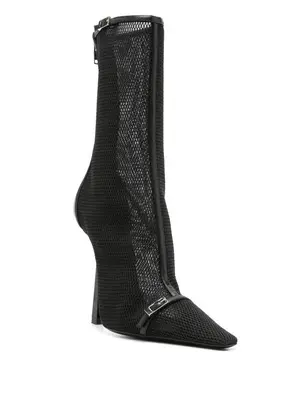 Saint Laurent 115mm Oxalis Mesh Pointed Boots - Black