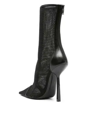 Saint Laurent 115mm Oxalis Mesh Pointed Boots - Black