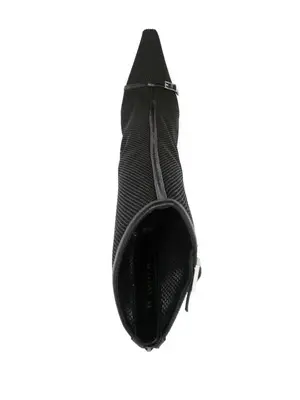 Saint Laurent 115mm Oxalis Mesh Pointed Boots - Black
