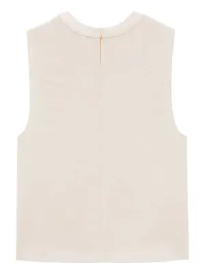 Saint Laurent Round-neck Silk Top - Neutrals