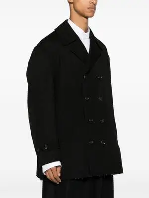 BLACK COMME DES GARÇONS Notched-lapels Double-breasted Coat