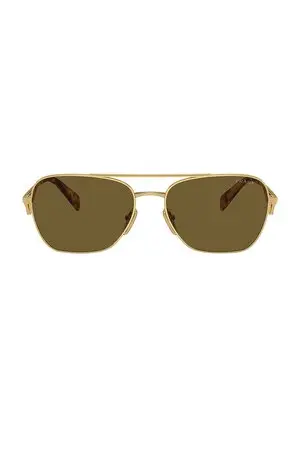 Prada Aviator Sunglasses - Gold & Dark Green