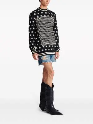 Balmain Monogram Stars Wool Jumper