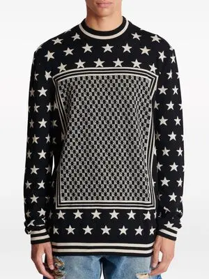 Balmain Monogram Stars Wool Jumper