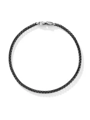 David Yurman Sterling Silver Box Chain Bracelet - Black