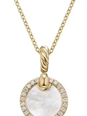 David Yurman 18kt Yellow Petite Dy Elements Diamond Necklace - Gold