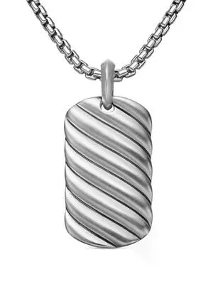 David Yurman Sterling Sculpted Cable Tag - Silver