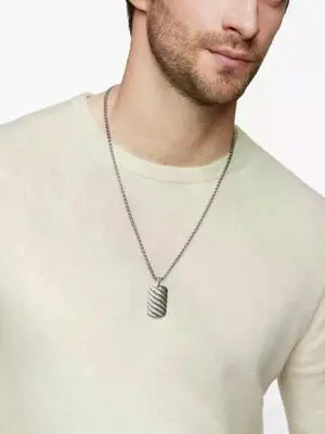 David Yurman Sterling Sculpted Cable Tag
