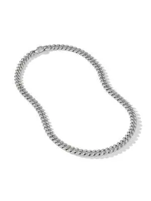 David Yurman Sterling Diamond Curb Chain Necklace