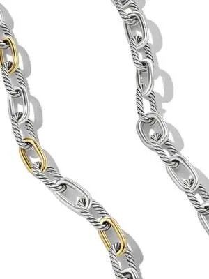 David Yurman 18kt Yellow Gold And Sterling Dy Madison Chain Necklace - Silver