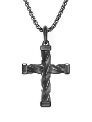 David Yurman David Yurman DY Helios Cross Pendant Black