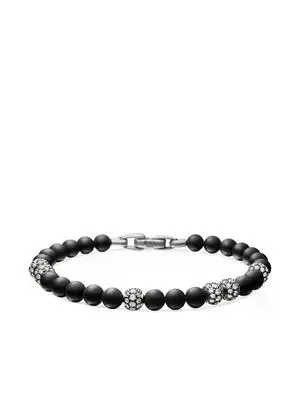David Yurman David Yurman Sterling Silver Spiritual Beads Pavé Bracelet (6mm) Silver
