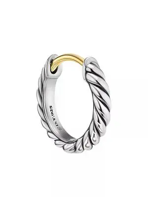 David Yurman Sterling Sculpted Cable Micro Huggie Hoop Earrings - Silver