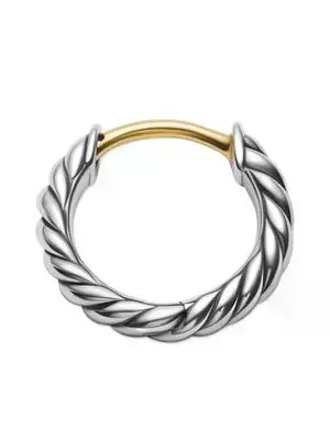 David Yurman Sterling Sculpted Cable Micro Huggie Hoop Earrings - Silver