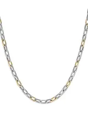 David Yurman 18kt Yellow Gold And Sterling Dy Madison Chain Necklace - Silver