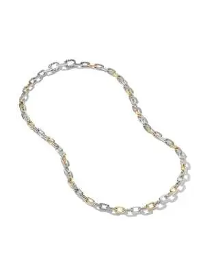 David Yurman 18kt Yellow Gold And Sterling Dy Madison Chain Necklace - Silver