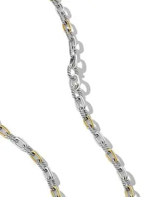 David Yurman 18kt Yellow Gold And Sterling Dy Madison Chain Necklace - Silver
