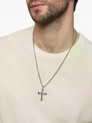 David Yurman Sterling Dy Helios Diamond Cross Pendant