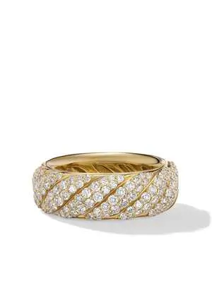 David Yurman 18kt Yellow Diamond Band Ring - Gold