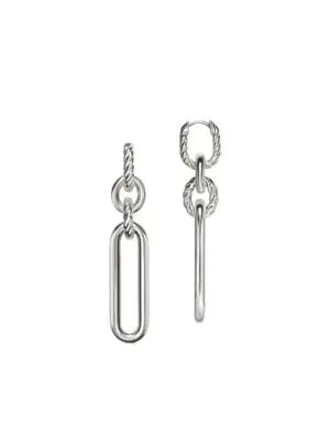 David Yurman Sterling Lexington Double Link Drop Earrings - Silver