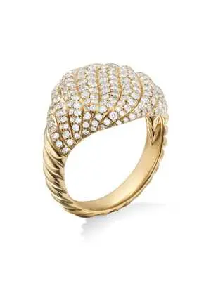 David Yurman 18kt Yellow Sculpted Cable Diamond Ring