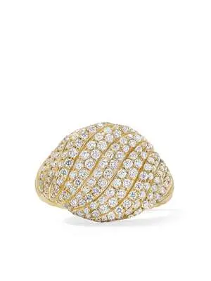David Yurman 18kt Yellow Sculpted Cable Diamond Ring