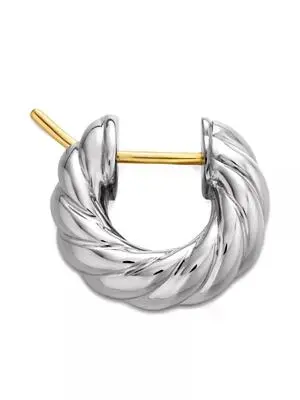 David Yurman Sterling Sculpted Cable Hoop Earrings