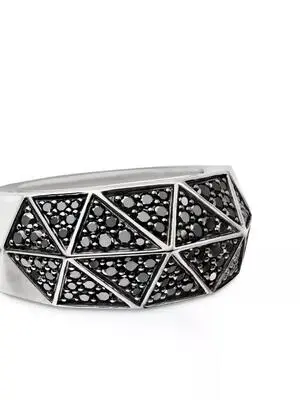 David Yurman Sterling Faceted Diamond Signet Ring - Silver