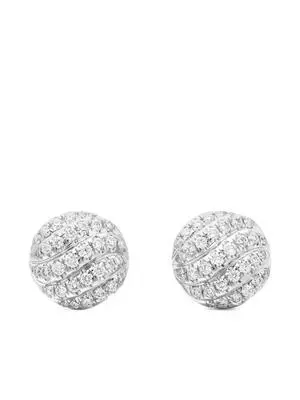 David Yurman Sculpted Cable Diamond Earrings - Silver