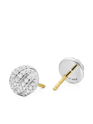 David Yurman Sculpted Cable Diamond Earrings - Silver